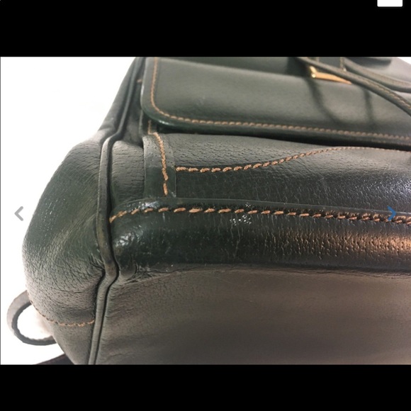 Gucci | Bags | Vintage Gucci Backpack Leather Green | Poshmark